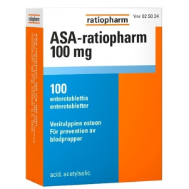 ASA-RATIOPHARM 100 mg 100 enterotablettia
