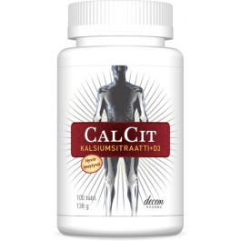 Calcit kalsiumsitraatti+D3-vitamiini 100 tabl